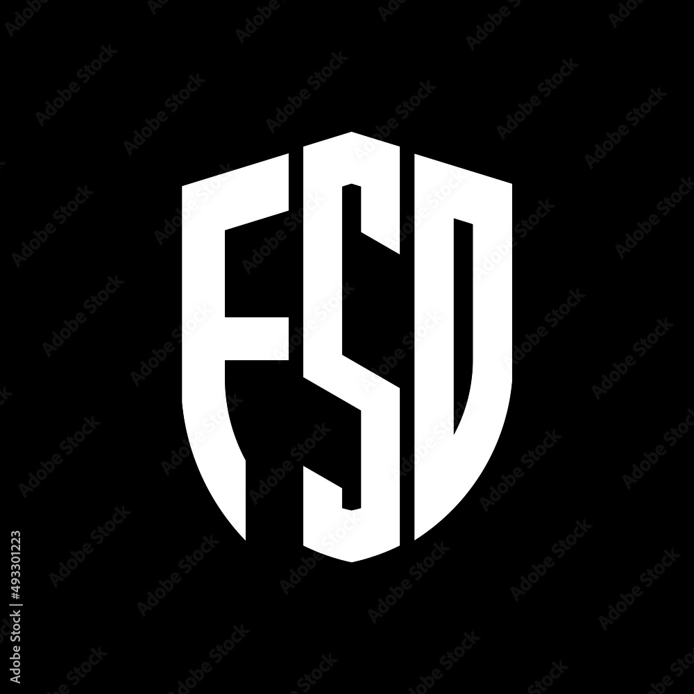 FSD letter logo design. FSD modern letter logo with black background ...
