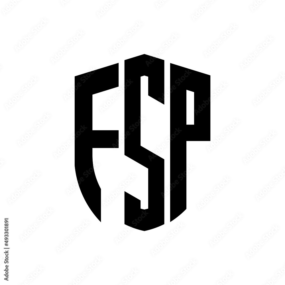 FSP letter logo design. FSP modern letter logo with black background ...