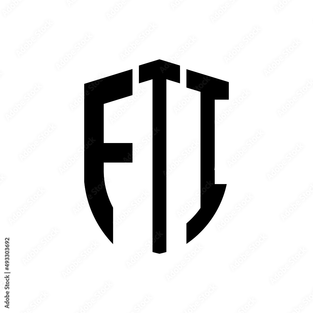 FTI letter logo design. FTI modern letter logo with black background ...