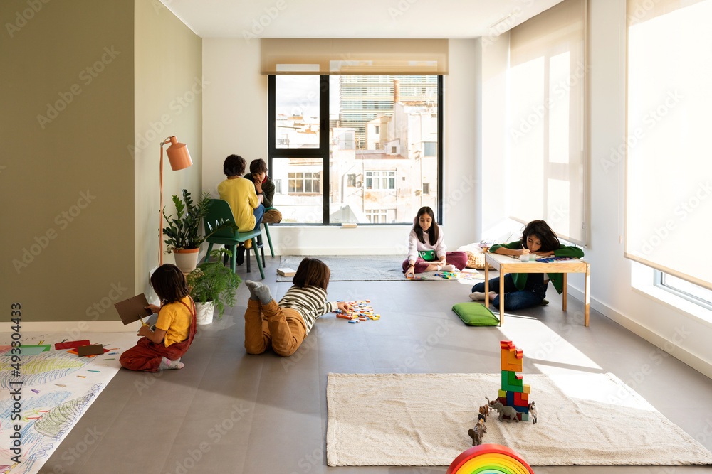 kids playing on a playdate Stock Photo | Adobe Stock