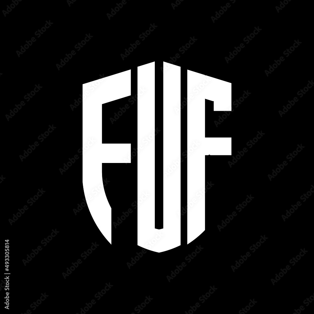 FUF letter logo design. FUF modern letter logo with black background ...