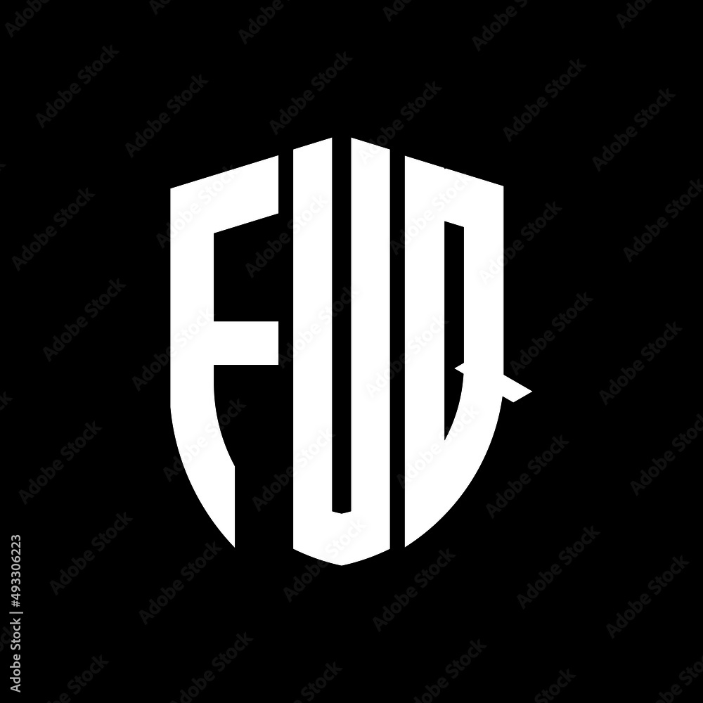 FUQ letter logo design. FUQ modern letter logo with black background ...