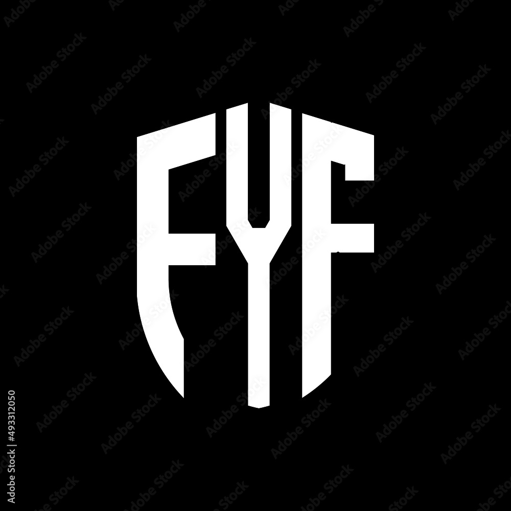 FYF letter logo design. FYF modern letter logo with black background ...