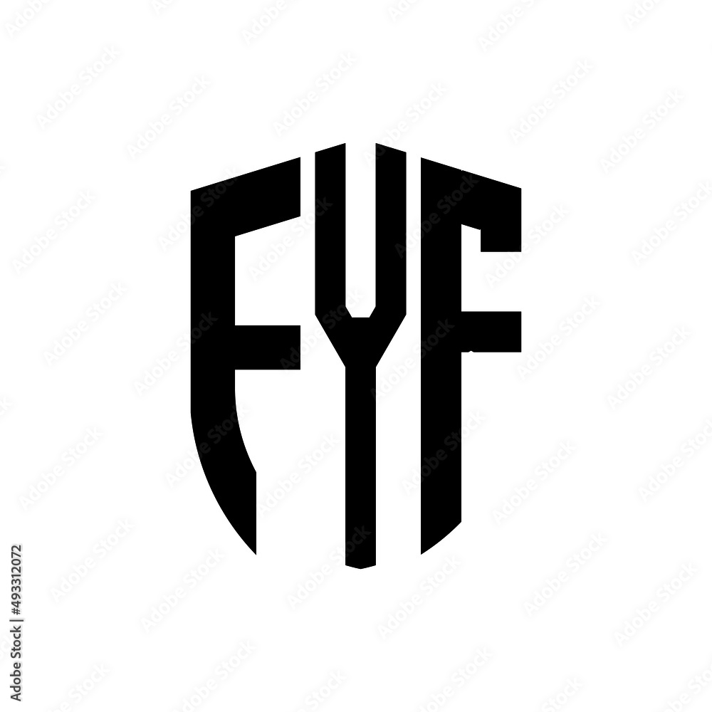 FYF letter logo design. FYF modern letter logo with black background ...