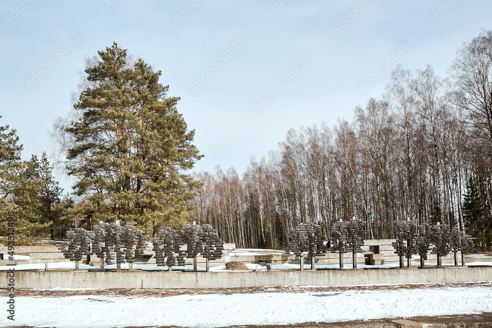 Khatyn, Belarus - March 13, 2021 State memorial complex. Victims of the ...