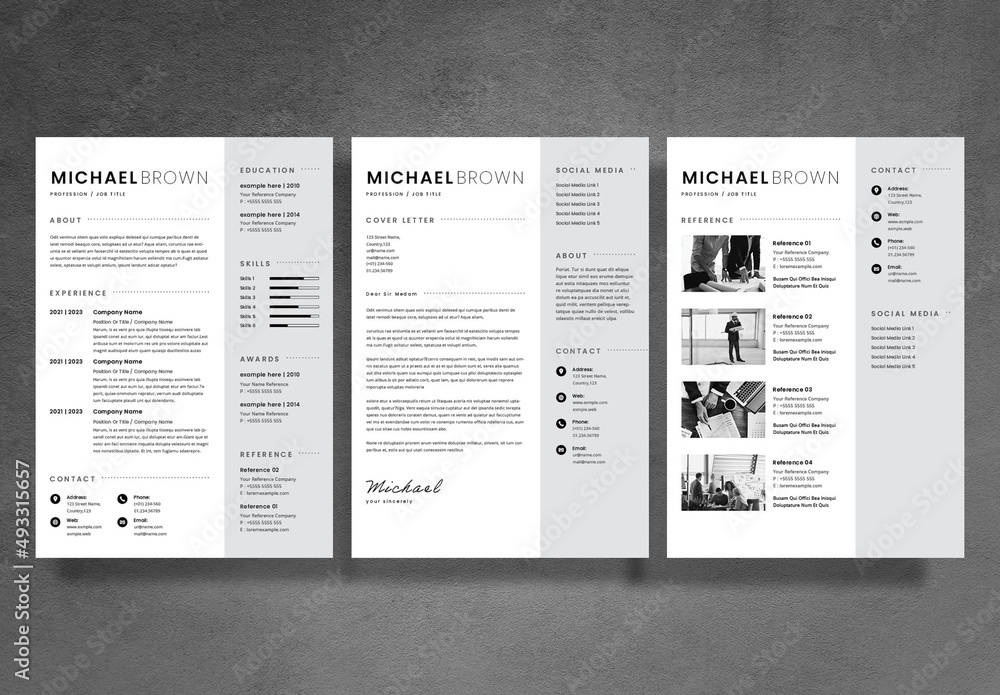 Resume Layout Stock Template | Adobe Stock