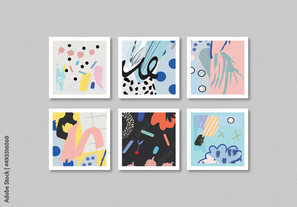 Set of Abstract Cards Layout Stock Template | Adobe Stock