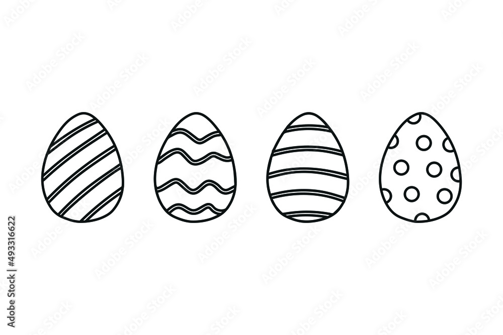 Coloring Pages Easter Egg. Coloring book for children. Black and white ...