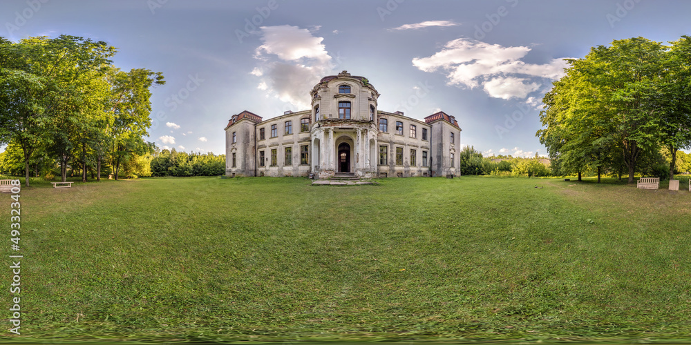 full hdri seamless spherical 360 panorama near old abandoned medieval ...