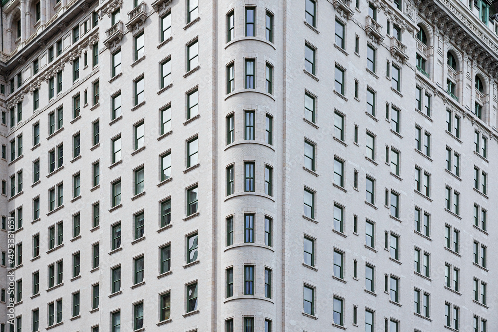Circular corner of a white building Stock Photo | Adobe Stock