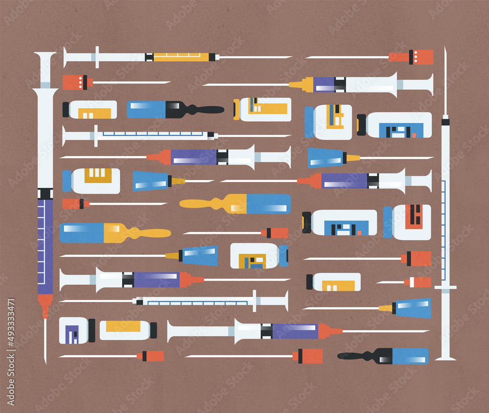 Cosmetic syringes, ampules, vial, beauty injection Stock Photo | Adobe ...