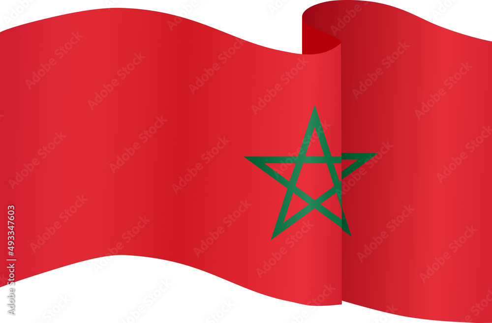 Morocco flag wave isolated on png or transparent background,Symbol ...