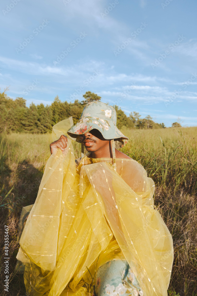 Outdoor photoshoot of angelic outfit. Stock Photo | Adobe Stock