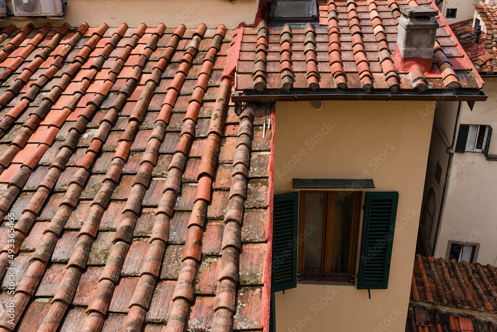 Typical terracotta roof tiles in Florence, Italy Stock Photo | Adobe Stock
