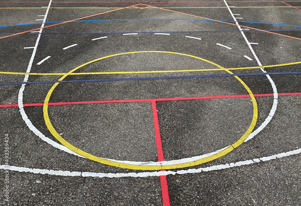 coloured lines on sports field Stock Photo | Adobe Stock