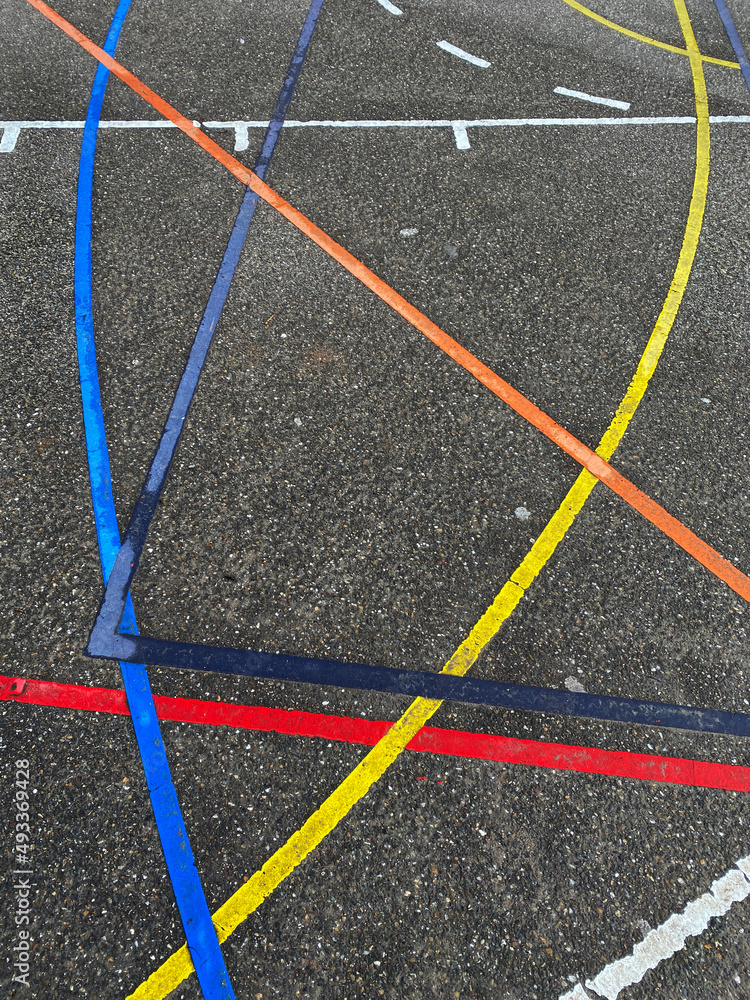 coloured lines on sports field Stock Photo | Adobe Stock