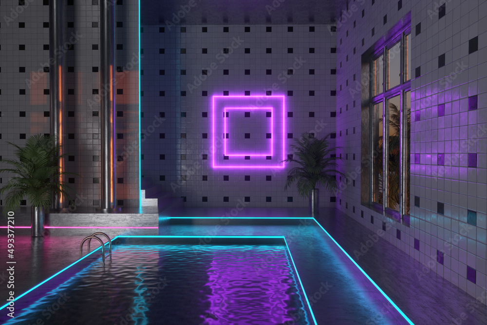Neon pool Stock Photo | Adobe Stock