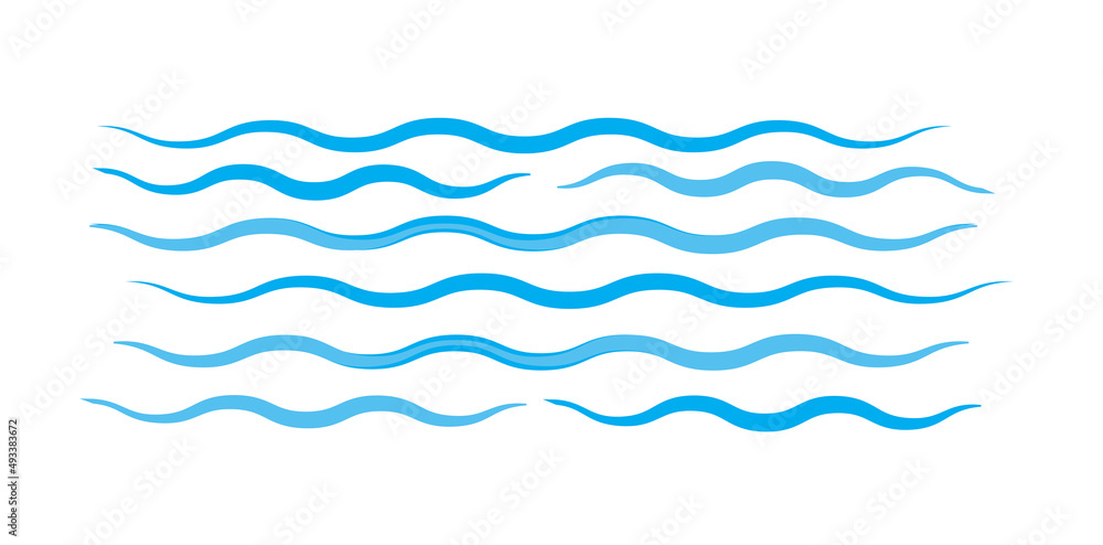 Line water waves icon. abstract vector background. Wavy lines water ...