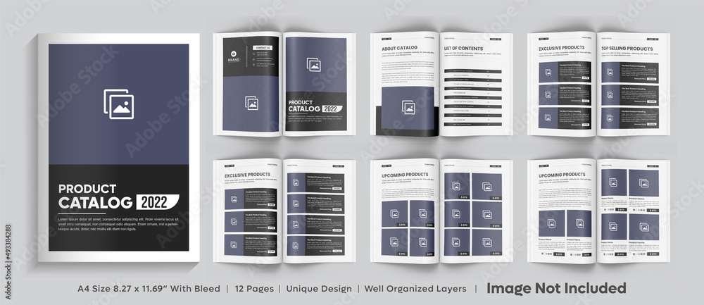 Modern product catalog design template, Company product catalogue ...