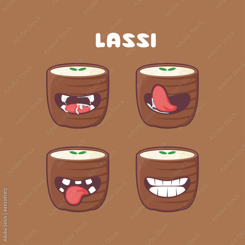Lassi drink cartoon. vector illustration of fresh drink from india or ...