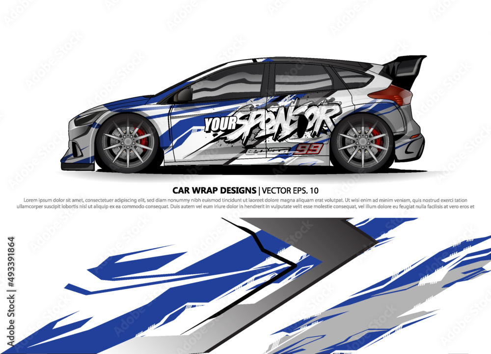 Race car wrap design vector for vehicle vinyl sticker and automotive ...