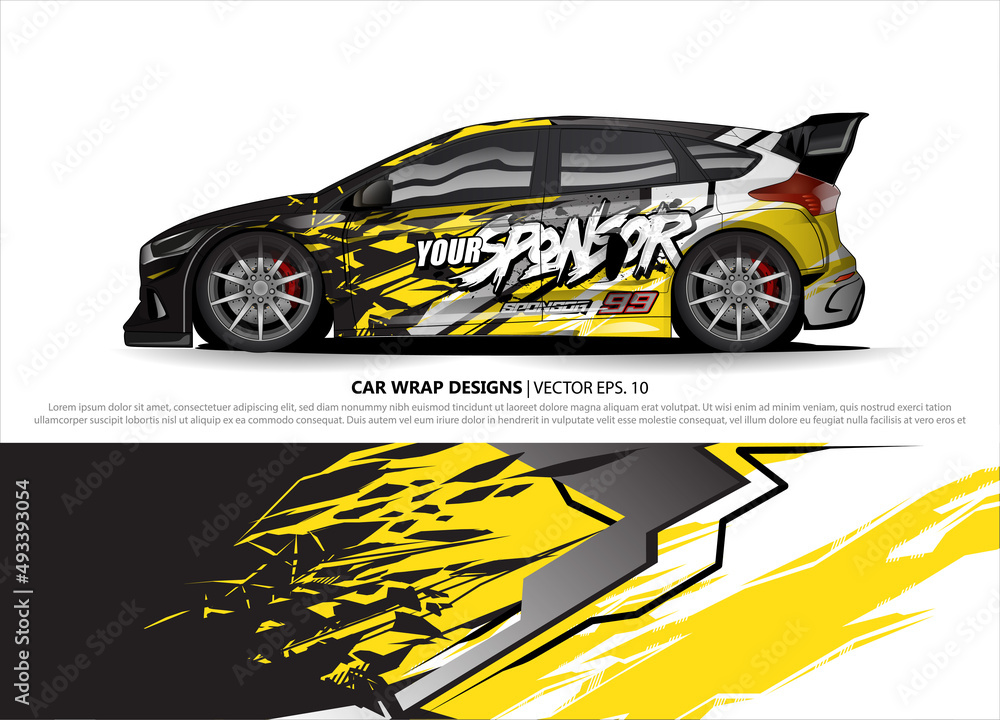 car wrap design. simple lines with abstract background vector concept ...