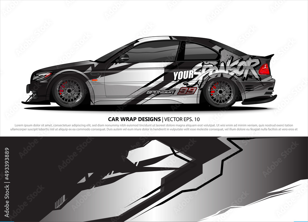 car wrap design. simple lines with abstract background vector concept ...