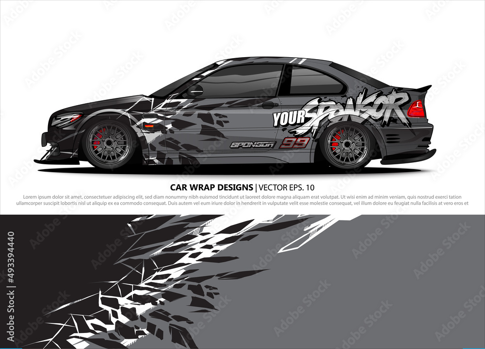 car wrap design. simple lines with abstract background vector concept ...