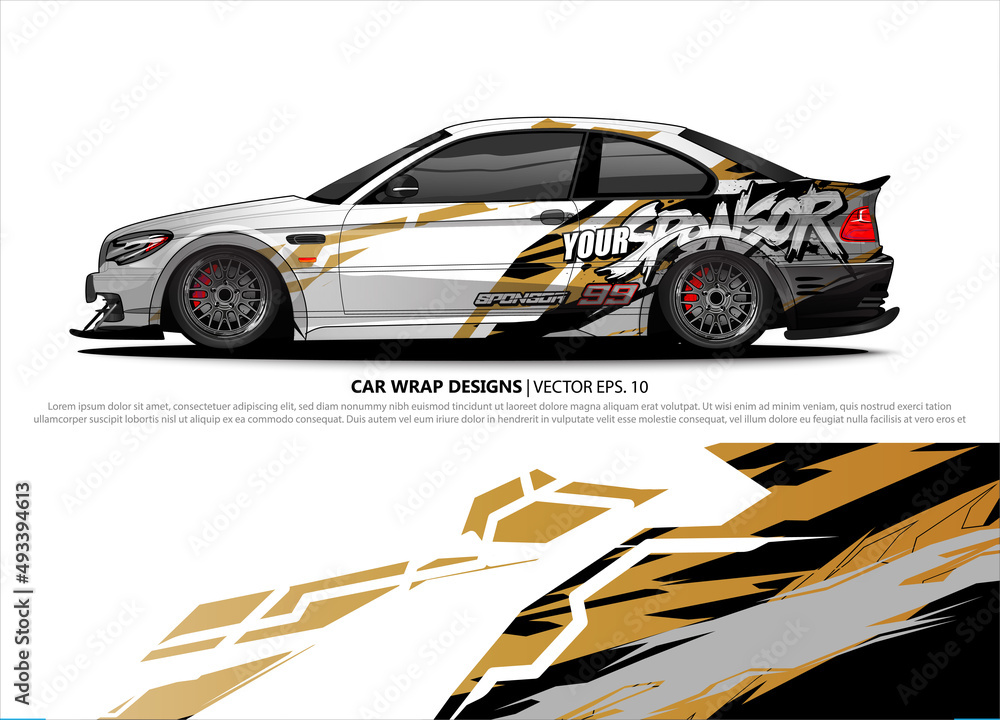 car wrap design. simple lines with abstract background vector concept ...