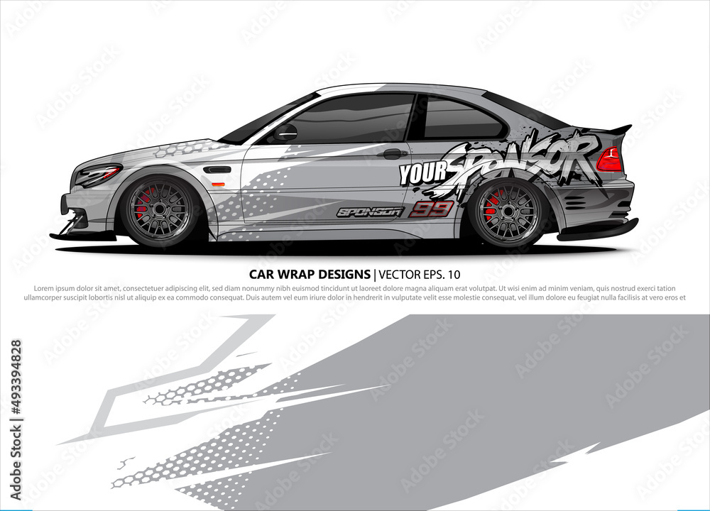 car wrap design. simple lines with abstract background vector concept ...