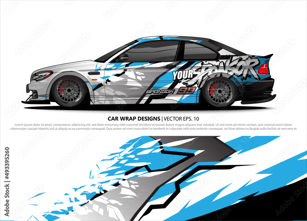 car wrap design. simple lines with abstract background vector concept ...