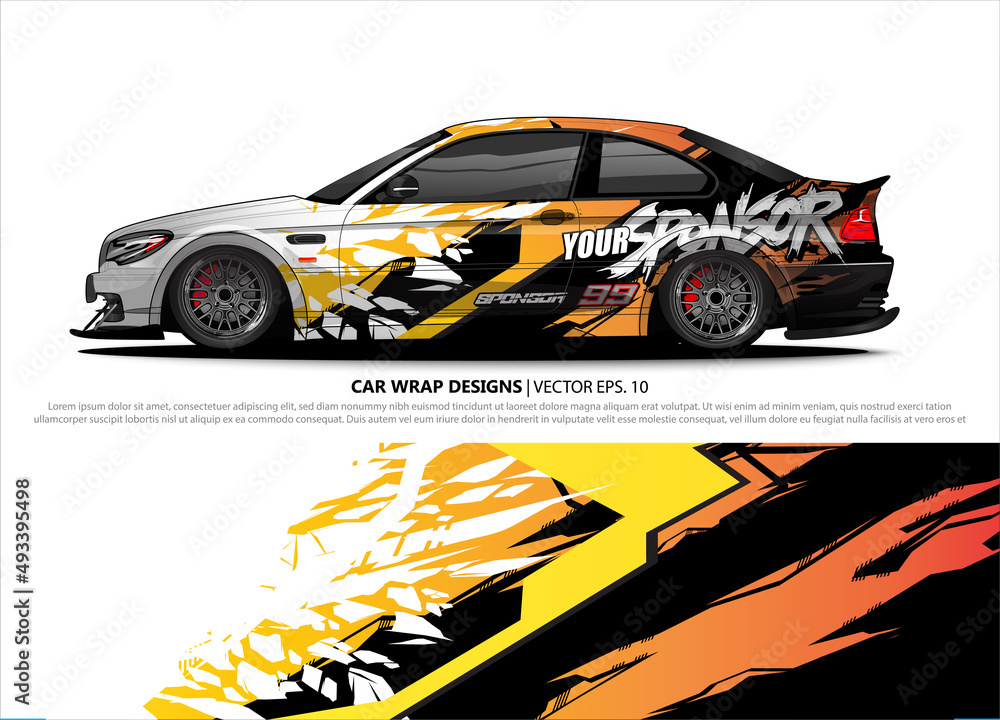 car wrap design. simple lines with abstract background vector concept ...