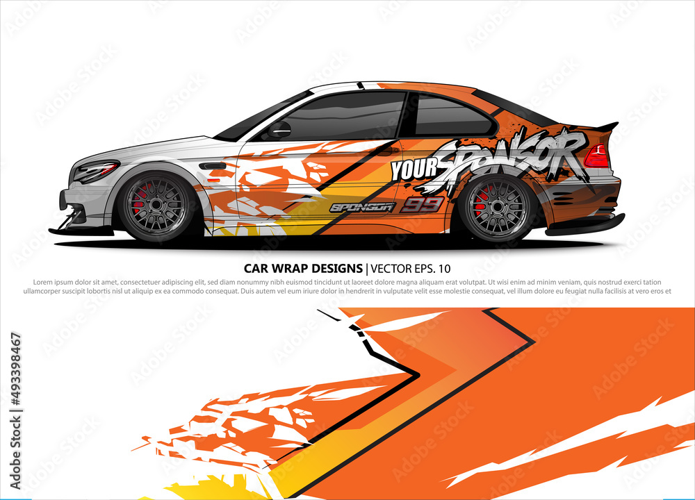 car wrap design. simple lines with abstract background vector concept ...