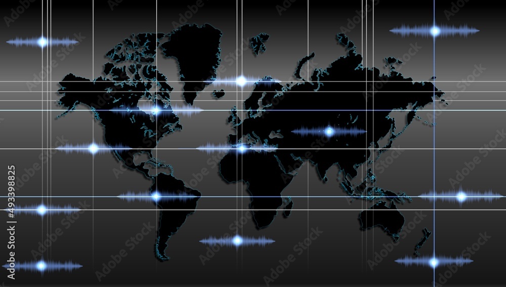 world map with globe Stock Illustration | Adobe Stock