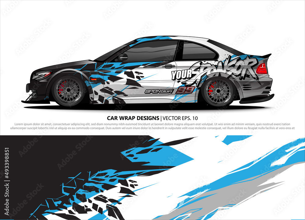 car wrap design. simple lines with abstract background vector concept ...