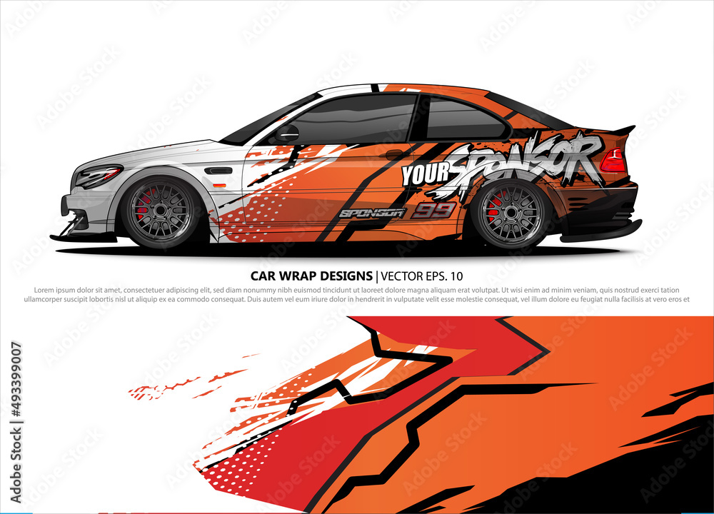 car wrap design. simple lines with abstract background vector concept ...