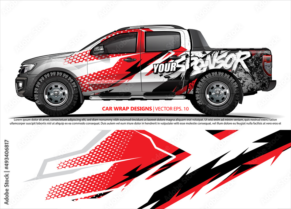 car wrap design. simple lines with abstract background vector concept ...