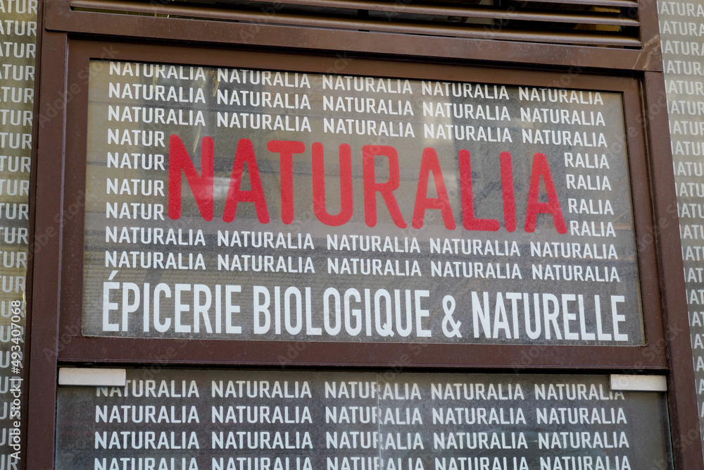 Naturalia brand logo and sign text facade french distribution chain ...