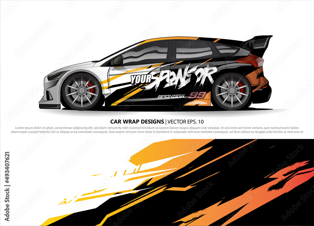 car wrap design. simple lines with abstract background vector concept ...