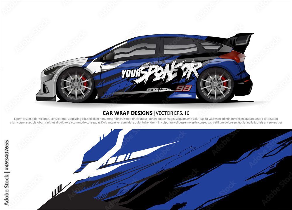 car wrap design. simple lines with abstract background vector concept ...