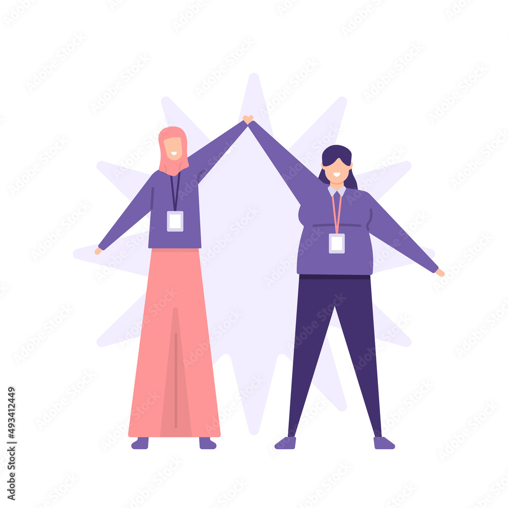 MobileWork partners, true friends, coworkers, bestie. Illustration of ...