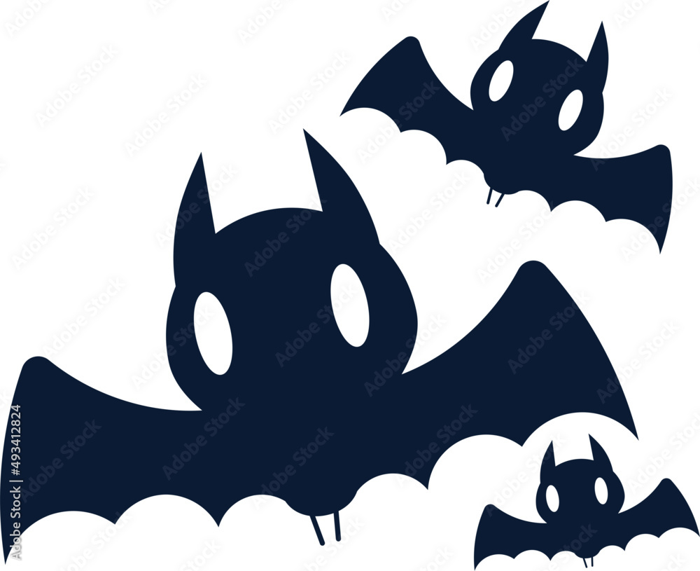 Cute spooky bats halloween illustration. Stock Vector | Adobe Stock