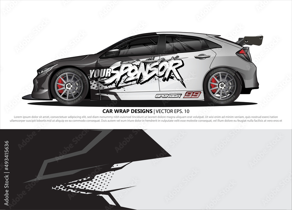 Car wrap decal design vector. abstract Graphic background kit designs ...