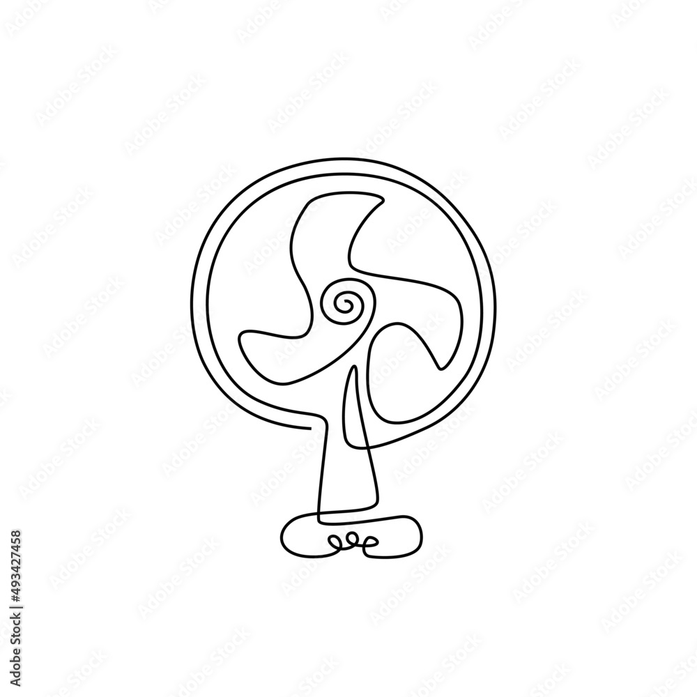 Single line fan art Stock Vector | Adobe Stock