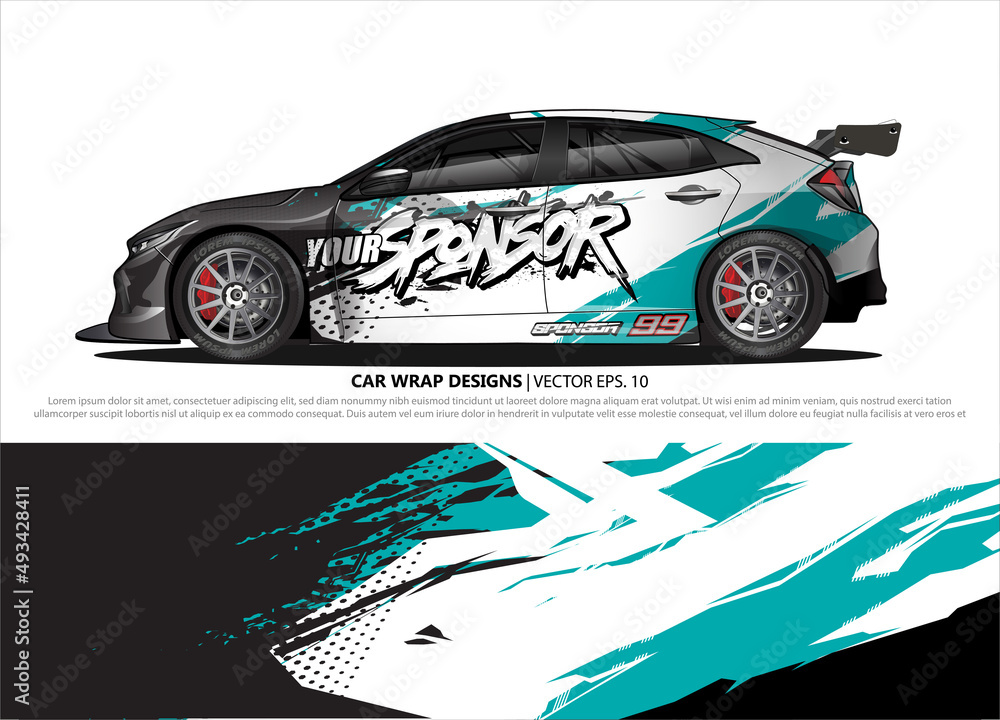 Car wrap decal design vector. abstract Graphic background kit designs ...