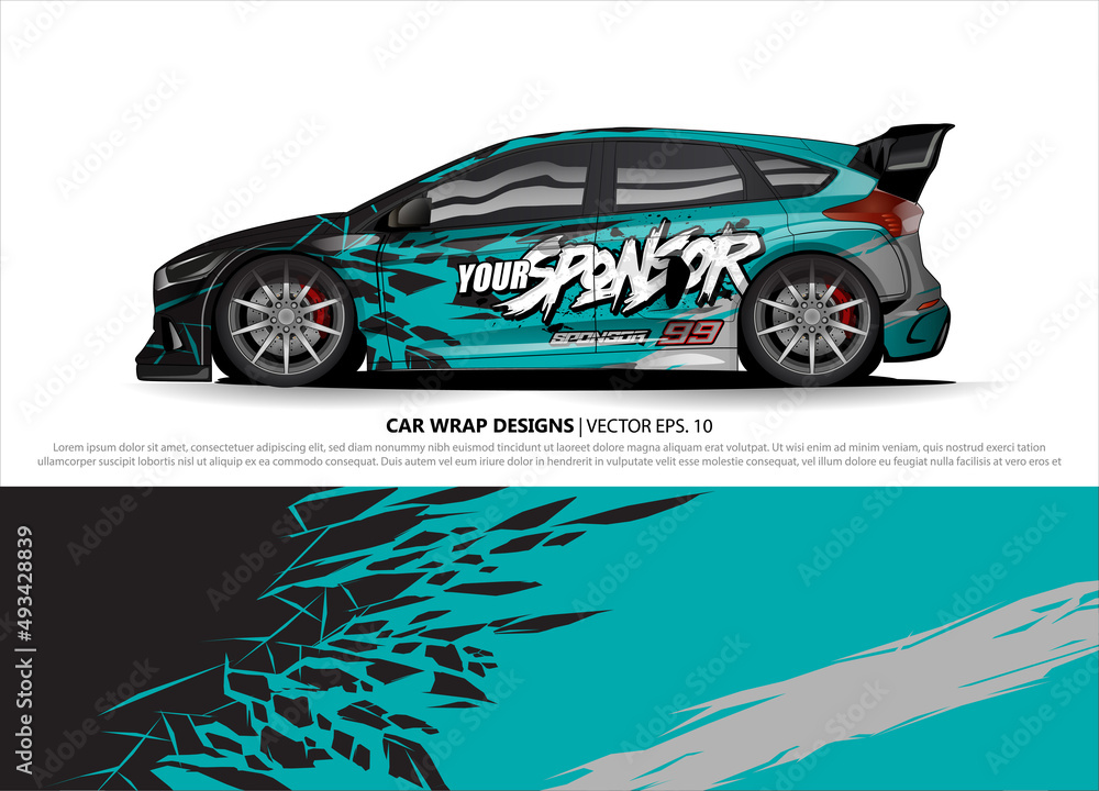 Car wrap decal design vector. abstract Graphic background kit designs ...