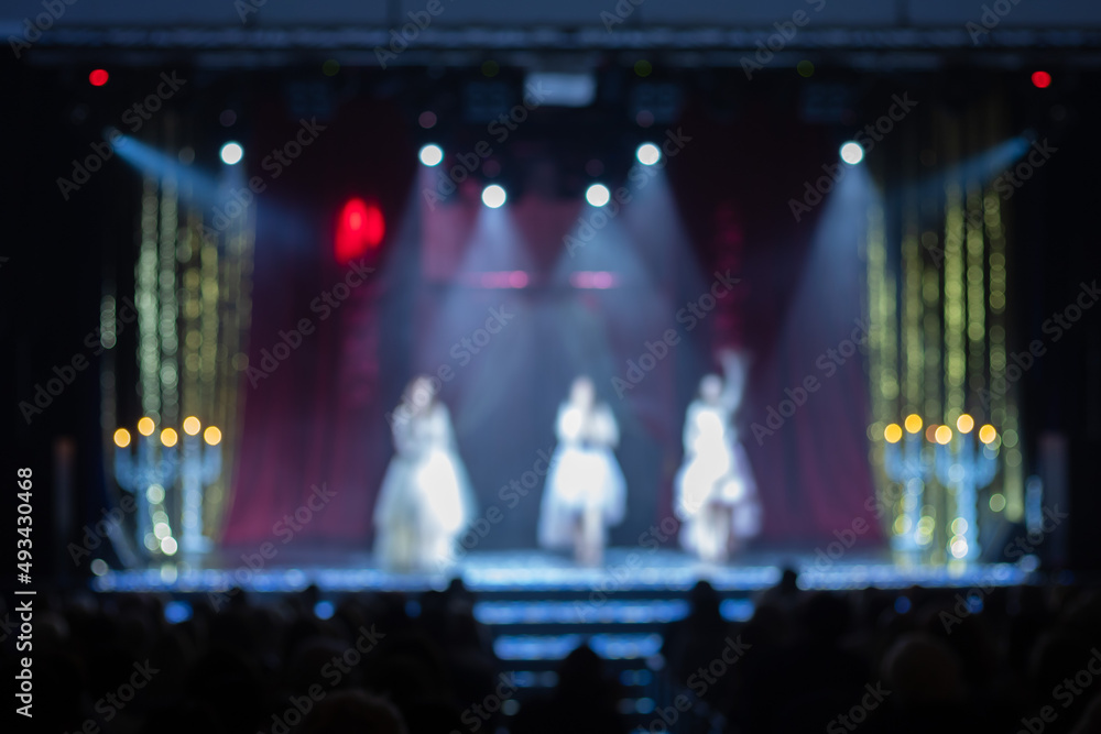 Texture blur and defocus, background for design. Stage light at a ...