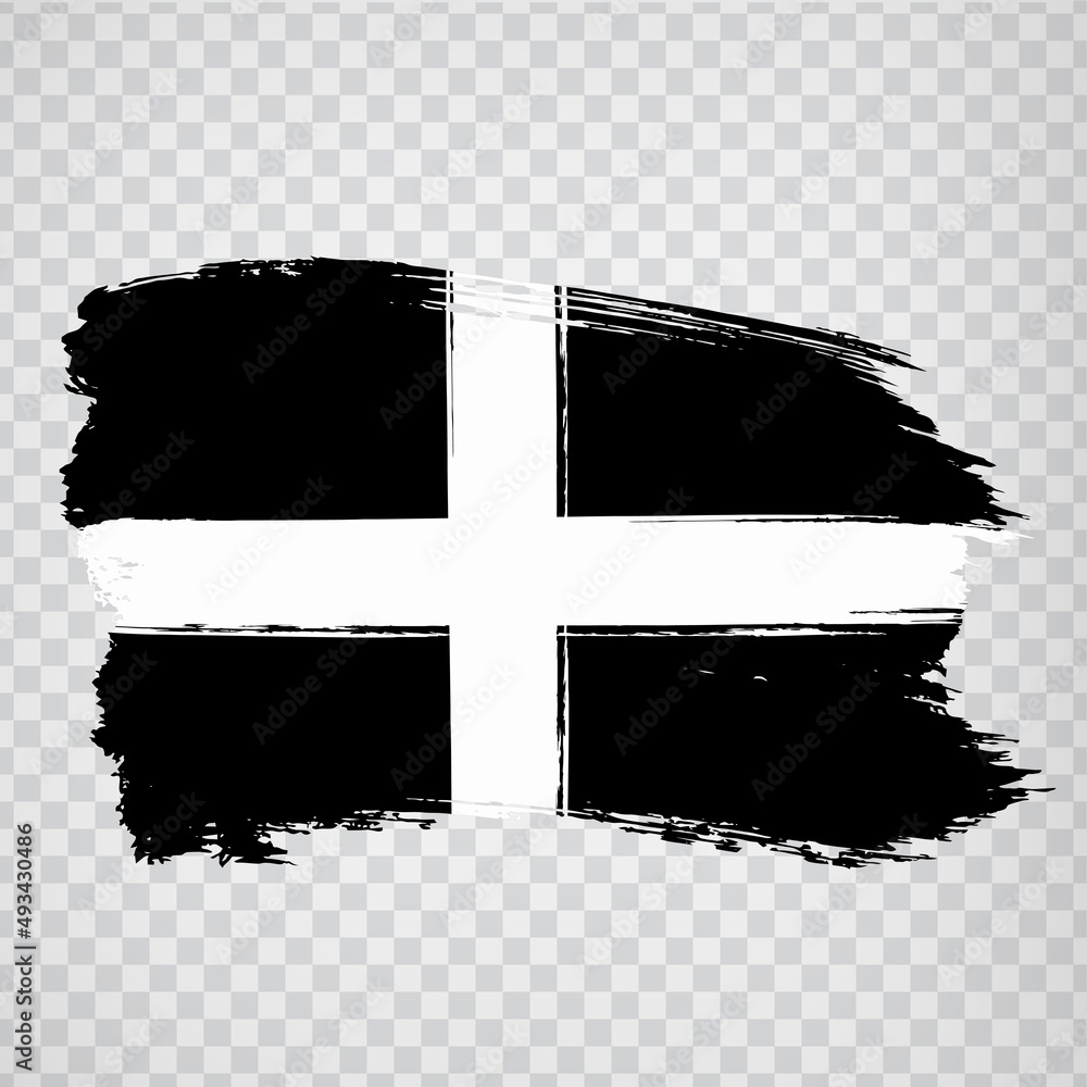 Flag Cornwall from brush strokes. Flag Cornwall on transparent ...