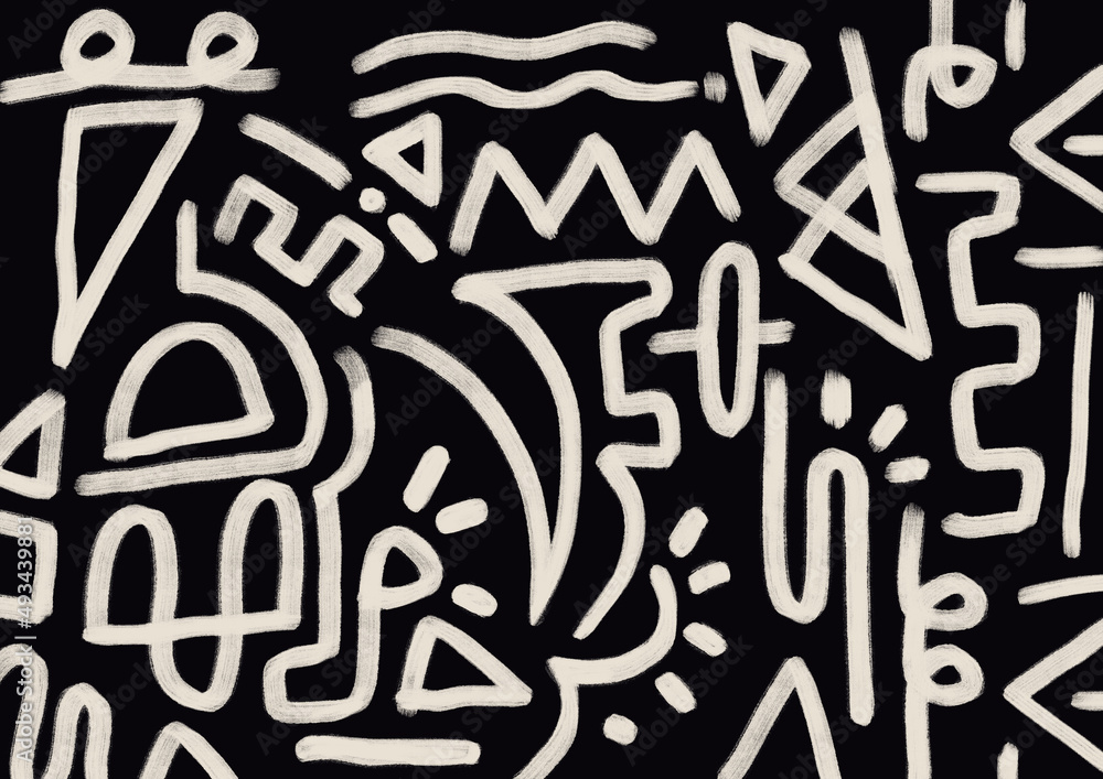 Aesthetic African art pattern in black background, art product with ...