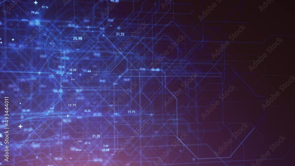Digital Data Business Hitech Network Background Loop/ 4k animation of ...